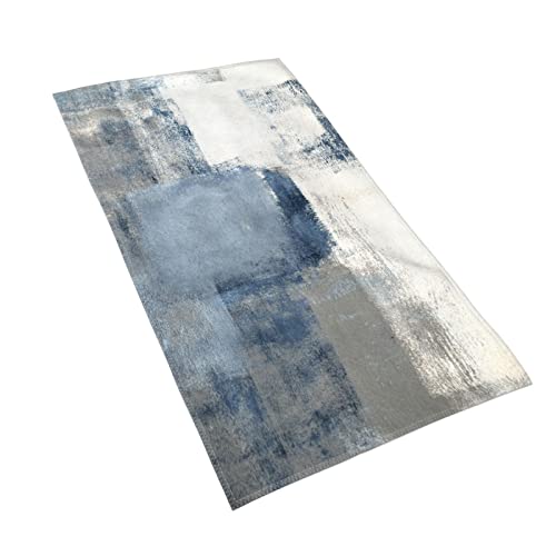 SUPLUCHOM Hand Towel Blue Gray Modern Art Abstract for Bathroom Kitchen Microfiber Fingertip Bath Towels 16 x 27.5 Inch Soft Decorative Home Hotel Gym Laundry Room