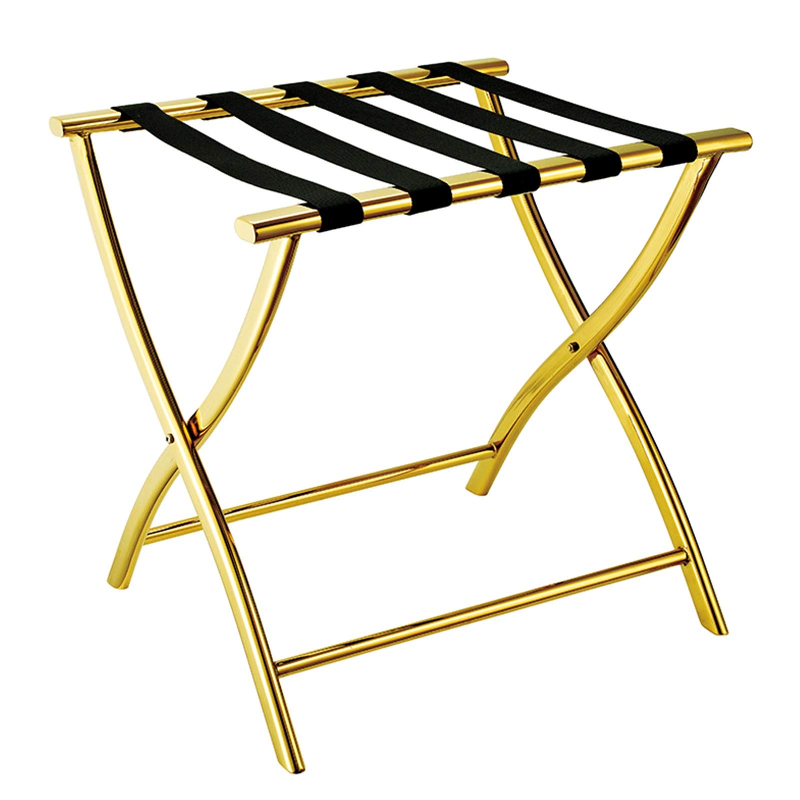 XJJUN-Luggage Rack Luggage Rack, Luggage Racks for Hotel Lobby and Guest Rooms, Stainless Steel Titanium Racks, Luggage Racks (Color : Yellow, Size : 52x45x53cm)