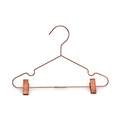 Rose Copper Gold Shiny Steel Wire Coat Clothes Garment Hangers with Clips Bar Fit Closet Hangers Koobay 12.5" (10)