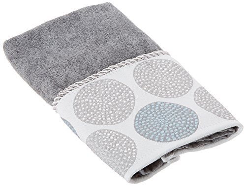 Avanti Linens - Fingertip Towel, Soft & Absorbent Cotton Towel (Dotted Circles Collection, Nickel)
