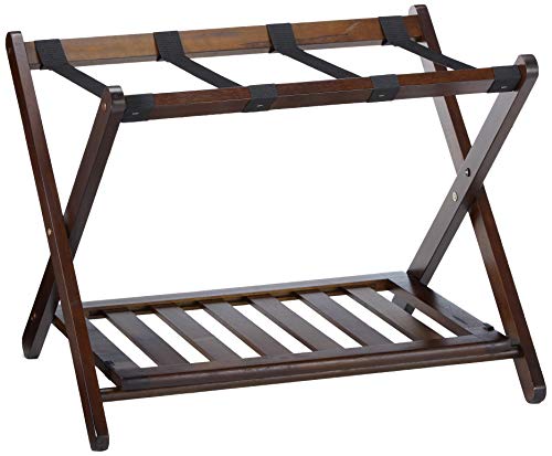 Winsome Remy Shelf Luggage Rack, Cappuccino & Wood Scarlett Storage/Organization, Antique, Walnut