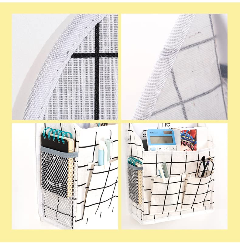 ZRSYH Wall Hanging Storage Bag Large Capacity Home Organizer Small Cloth Bag Behind The Door Hanging Shoe Rack Organizer Office Supplies,White Grid