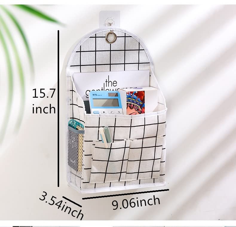 ZRSYH Wall Hanging Storage Bag Large Capacity Home Organizer Small Cloth Bag Behind The Door Hanging Shoe Rack Organizer Office Supplies,White Grid