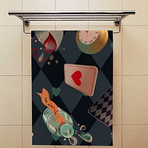 Hand Towels Face Towels Set of 2 Wonderland Floating Decoration Soft Comfortable Polyester Microfiber Fast Water Absorbent Towels for Bathroom Kitchen 30X15 Inch