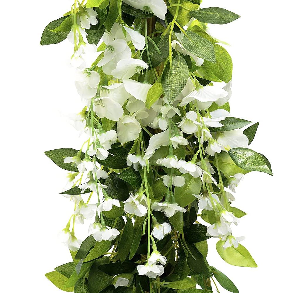 5 Pcs Wisteria Garland Artificial Flower Arch Floral Garland Decor Fake Hanging Flowers for Wedding Arch