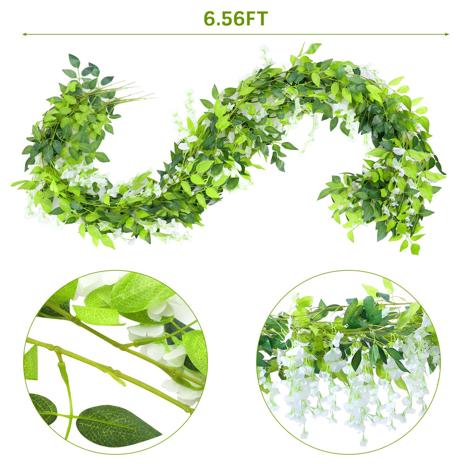 5 Pcs Wisteria Garland Artificial Flower Arch Floral Garland Decor Fake Hanging Flowers for Wedding Arch
