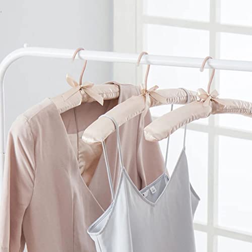 Satin Padded Hangers Sweaters Hangers: Foam Fabric Coat Clothing Hangers No Bump for Adult Wedding Bridesmaid 5Pcs Random Color