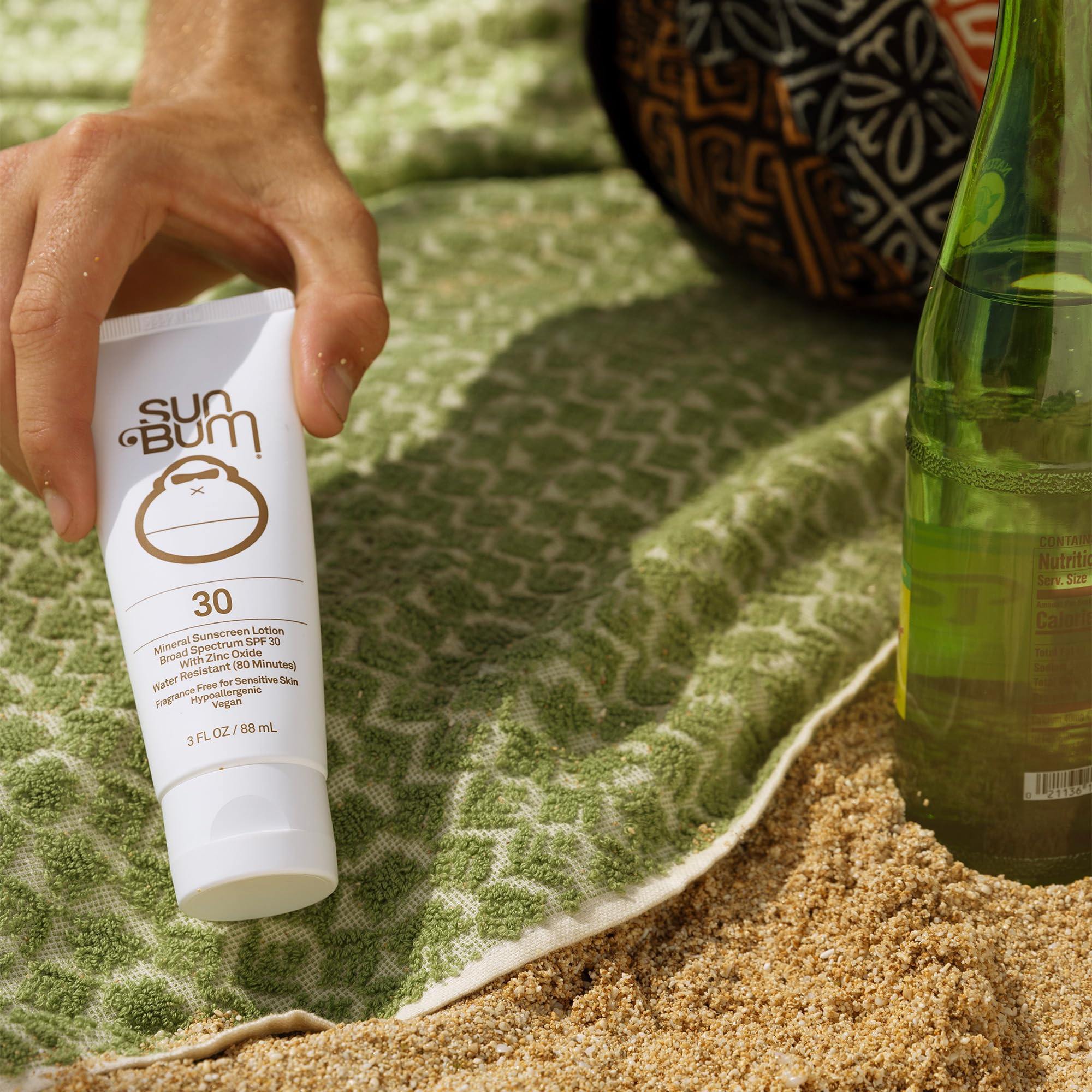 Sun Bum Mineral SPF 30 Sunscreen Body Lotion| Broad Spectrum Moisturizing Facial Sunblock with Vitamin E | Vegan and Hawaii 104 Act Compliant (Octinoxate & Oxybenzone Free) | Travel Friendly 3 oz