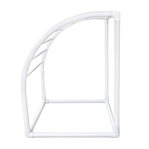 7 Bar Curved Outdoor Towel Rack - Free Standing Poolside Storage Organizer - Also Stores Floats, Paddles and Noodles, 37.5" W x 37.5" L x 49.5" H, (White) Style 244574