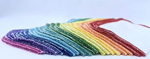 2 Ply 8x8 Inches White Cotton Birdseye Little Wipes Set of 20 Rainbow Edging