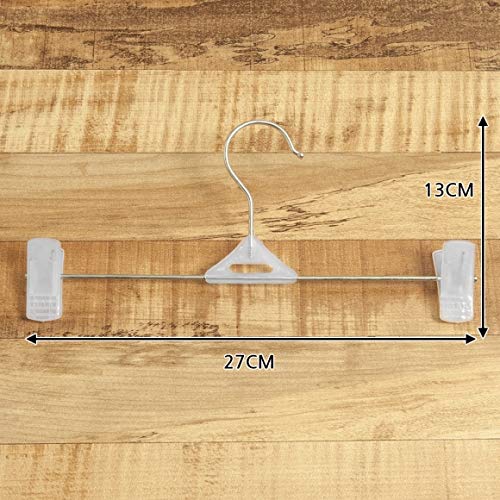 Plastic Pants Hangers Adjustable Clips Non Slip Space Saving Slim Skirt Hangers 10P White TPAG52435