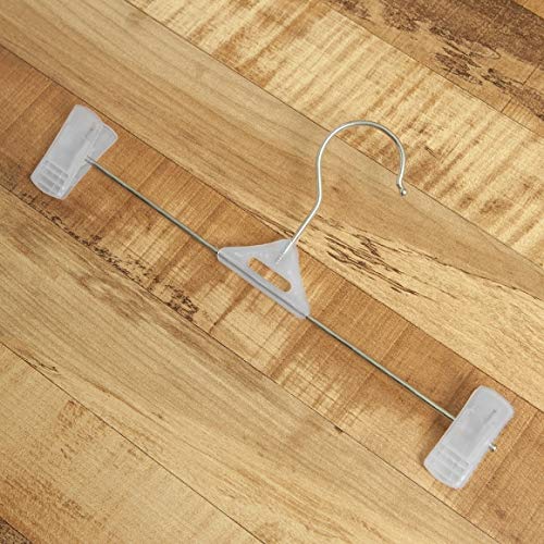 Plastic Pants Hangers Adjustable Clips Non Slip Space Saving Slim Skirt Hangers 10P White TPAG52435