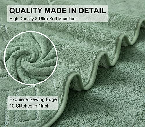 4 Pack Washcloths Set 13"x13",Premium Quality Towel Set for Bathroom, Hotel, Shower, Spa,Gym,Green Washcloths Set Soft and Absorbent & Quick Dry for Daily Use,Soft Microfiber Multipurpose Washcloths