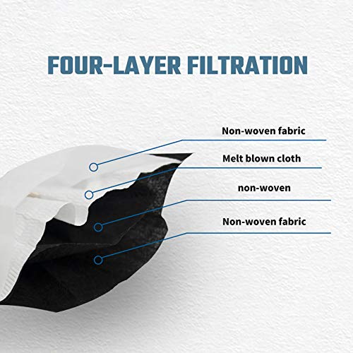 MSAAEX Black Disposable Face Mask, 4-Ply Black Masks with Ear Loop, Non-Woven Mouth Cover - 50 Pcs