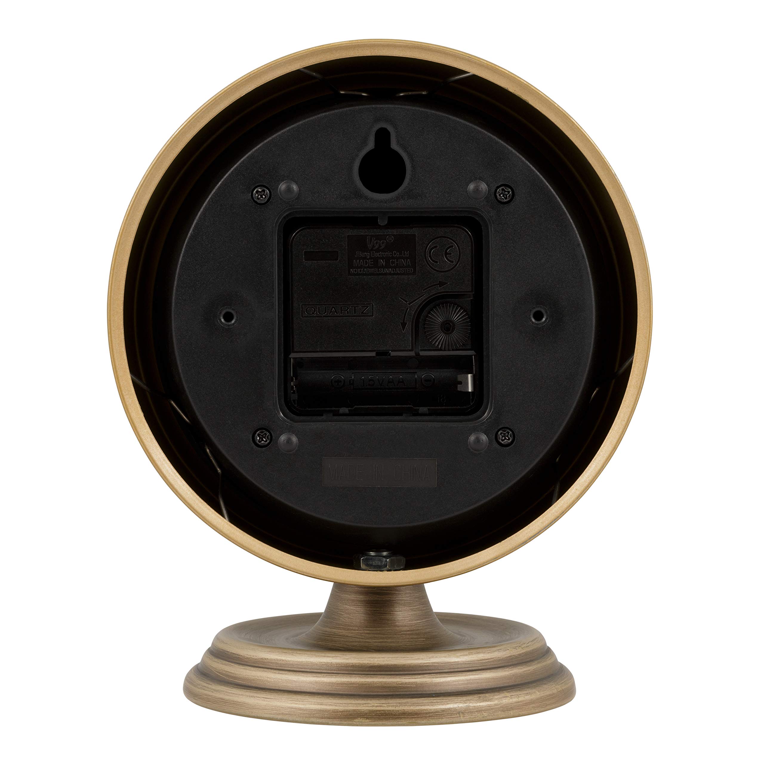 La Crosse 404-3229A 7-Inch Mabel Metal Table Top Quartz Clock, Bronze