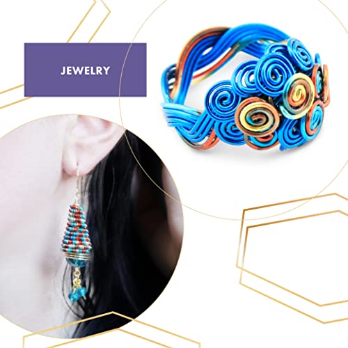 Artistic Wire Multicolor, 18 Gauge Tarnish Resistant Colored Copper Craft Jewelry Wrapping Wire Wire, Blue, Red, Gold, 2 yd