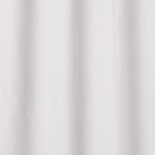Amazon Basics Water Resistant 8-Gauge PEVA Shower Curtain Liner with Metal Grommets and Plastic Shower Hooks - 72" x 72", White