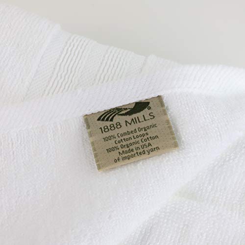 Made Here American Heritage by 1888 Mills 100% Organic Cotton Luxury Washcloth(8pk) - White