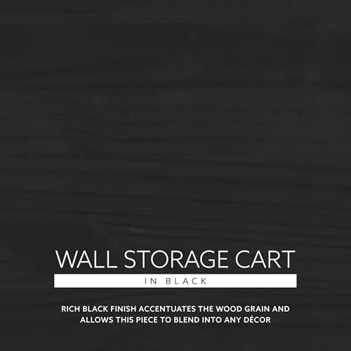 Linon Rolling Storage Corinne Cart, Six Wide Drawers, Black Wide