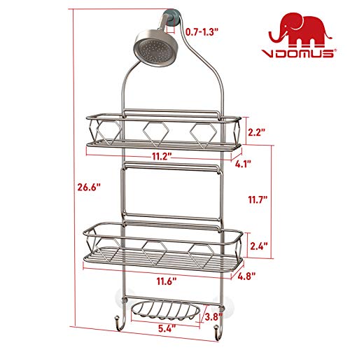 Vdomus 3 Tier Hanging Shower Caddy Bathroom Shower Organizer Shower Rack With Soap Holder- 11.6β x 5β x 24.2β, Mesh Bathroom Shower Head Organizer Shelf for Shampoo and Soap, Upgraded 2nd Edition