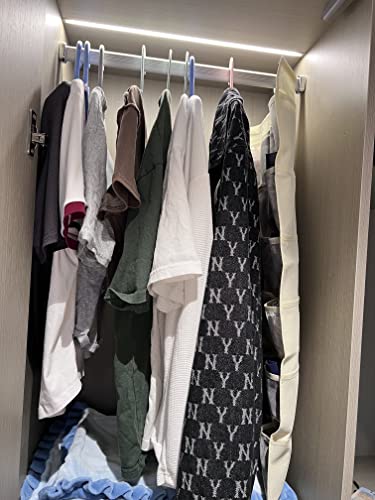 Hanging closet organizer, 36 individual mesh pockets and rotatable metal hangers, double-sided wall hanging storage, hanging storage organizer saves space, can put bras panties socks light small items