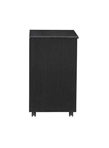 Linon Rolling Storage Corinne Cart, Six Wide Drawers, Black Wide