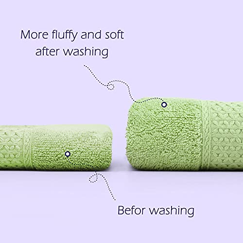Cleanbear Cotton Hand Towels and Wash Cloths Set with Assorted Colors (6 Towels and 6 washcloths)