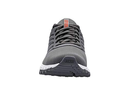 K-Swiss Men's Tubes 200 Training Shoe, Asphalt/Jet Black/Spicy Orange, 9.5 M