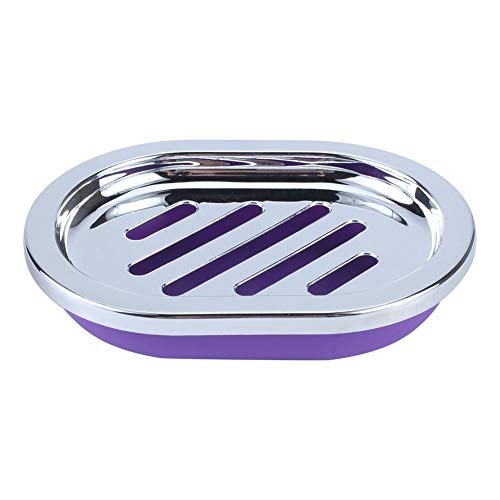 Zerone Bathroom Accessories Sets,6 Piece Bath Toilet Brush Accessories Set Luxury Bath Accessory Gift, Soap Bar Holder,Trash Can,Toilet Brush Set (Purple 6)