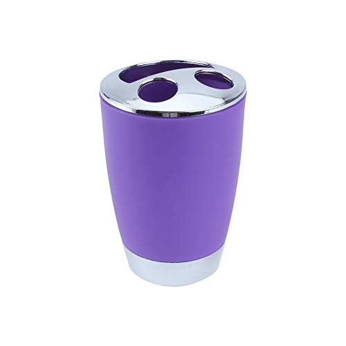 Zerone Bathroom Accessories Sets,6 Piece Bath Toilet Brush Accessories Set Luxury Bath Accessory Gift, Soap Bar Holder,Trash Can,Toilet Brush Set (Purple 6)
