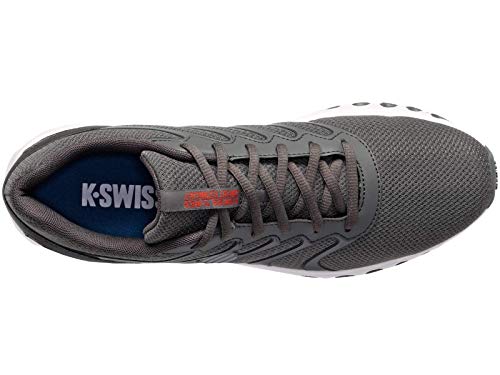 K-Swiss Men's Tubes 200 Training Shoe, Asphalt/Jet Black/Spicy Orange, 9.5 M
