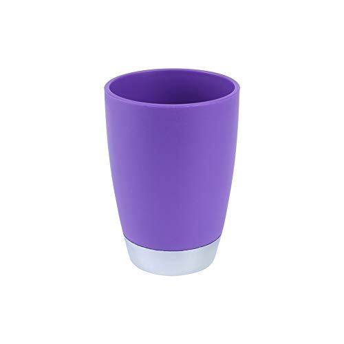 Zerone Bathroom Accessories Sets,6 Piece Bath Toilet Brush Accessories Set Luxury Bath Accessory Gift, Soap Bar Holder,Trash Can,Toilet Brush Set (Purple 6)