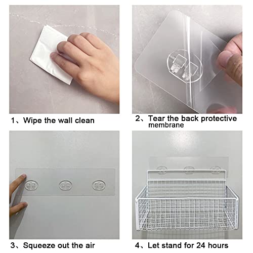 2pcs Shower Caddy Replacement Transparent Strong Adhesive Patch for Shower Caddy Soap Holder No Drilling Bathroom Storage Shelves and Kitchen Racks Holder