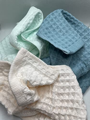 Premium Quality Washcloths - Fast Drying, High Absorbency, 100% Cotton, Luxurious Waffle Design