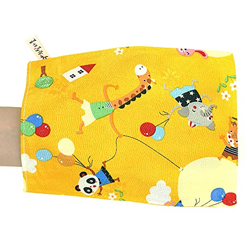 Hwangsil Scrub Towel Korean Exfoliating Towel Bath Washcloth 4pcs Soft Skin Care Square Type Lamoure Zoo Design Bath Washcloth 4pcs Square Type Lamoure Zoo Design