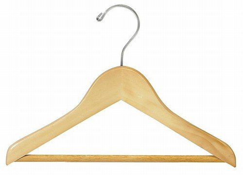 Only Hangers 11" Children's Wooden Hanger w/ Pant Bar [ Bundle of 25 ]