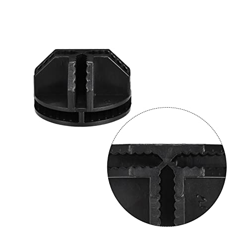 uxcell Plastic Wire Cube Connectors, 38x23mm Grid Buckle Clip for Storage Shelving Cabinet Organizer, Black, 40Pcs