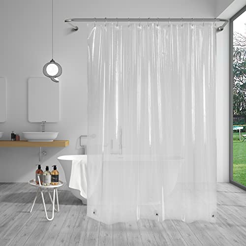 AmazerBath Clear Shower Curtain Liner, 72x78 Long Plastic Shower Curtain Liner, Waterproof PEVA Shower Liner, Cute Lightweight Shower Curtains for Bathroom with Magnets and 12 Rustproof Grommet Holes