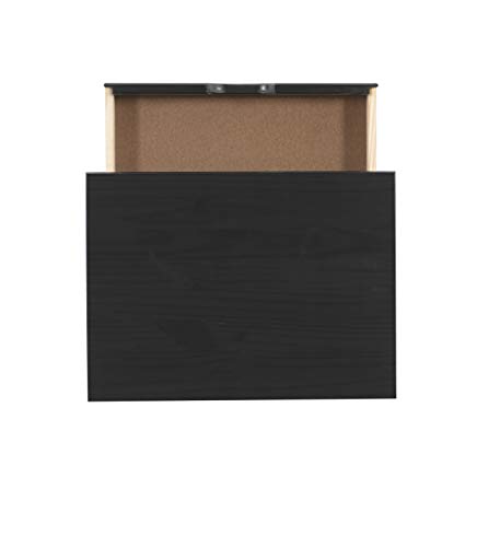 Linon Rolling Storage Corinne Cart, Six Wide Drawers, Black Wide