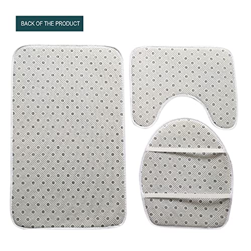 3 Pcs Bathroom Rugs+Lid Toilet Cover+Bath Mat Set, Follow Your Dreams Sloth Pattern Non Slip Flannel Carpets for Home Bedroom Bathroom Decor (Large)