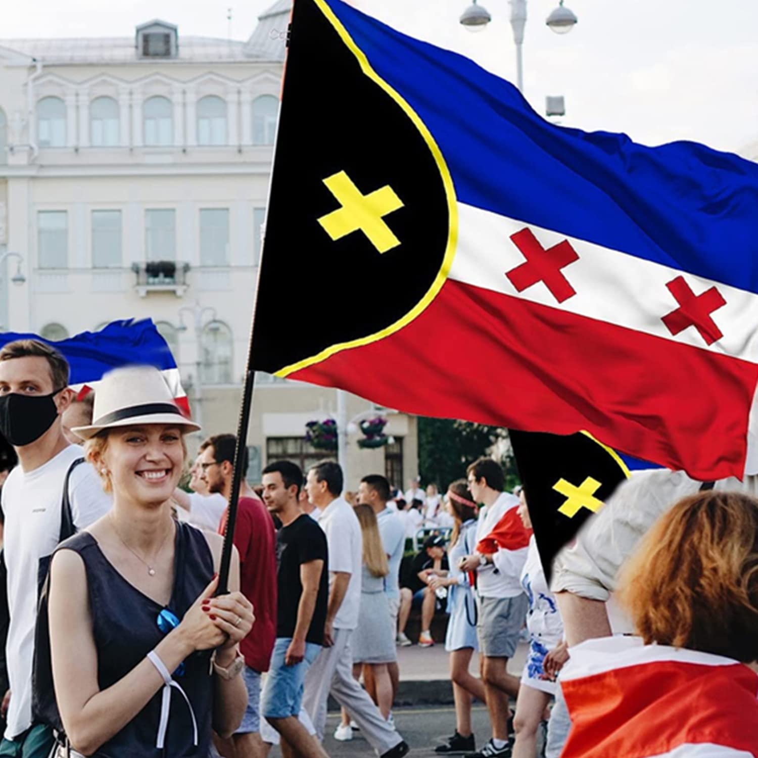 SOULBUTY l-manburg Flag 2020 Dream SMP 4x6Ft L'-Manberg Flag Dream SMP- l-manberg Flag- Double Stitched -Polyester with Brass Grommets- imanburg Flag (4x6)