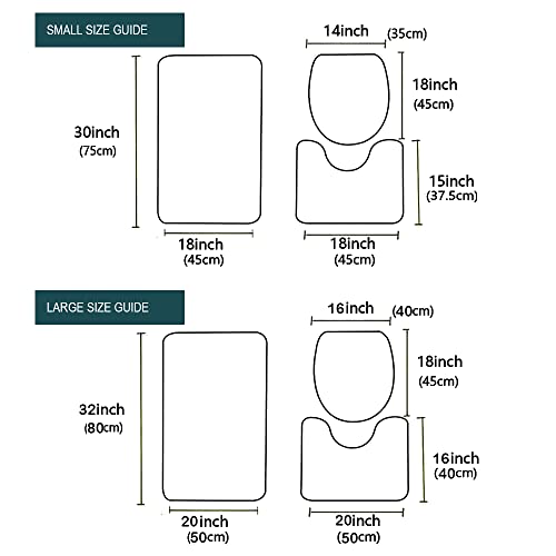 3 Pcs Bathroom Rugs+Lid Toilet Cover+Bath Mat Set, Follow Your Dreams Sloth Pattern Non Slip Flannel Carpets for Home Bedroom Bathroom Decor (Large)