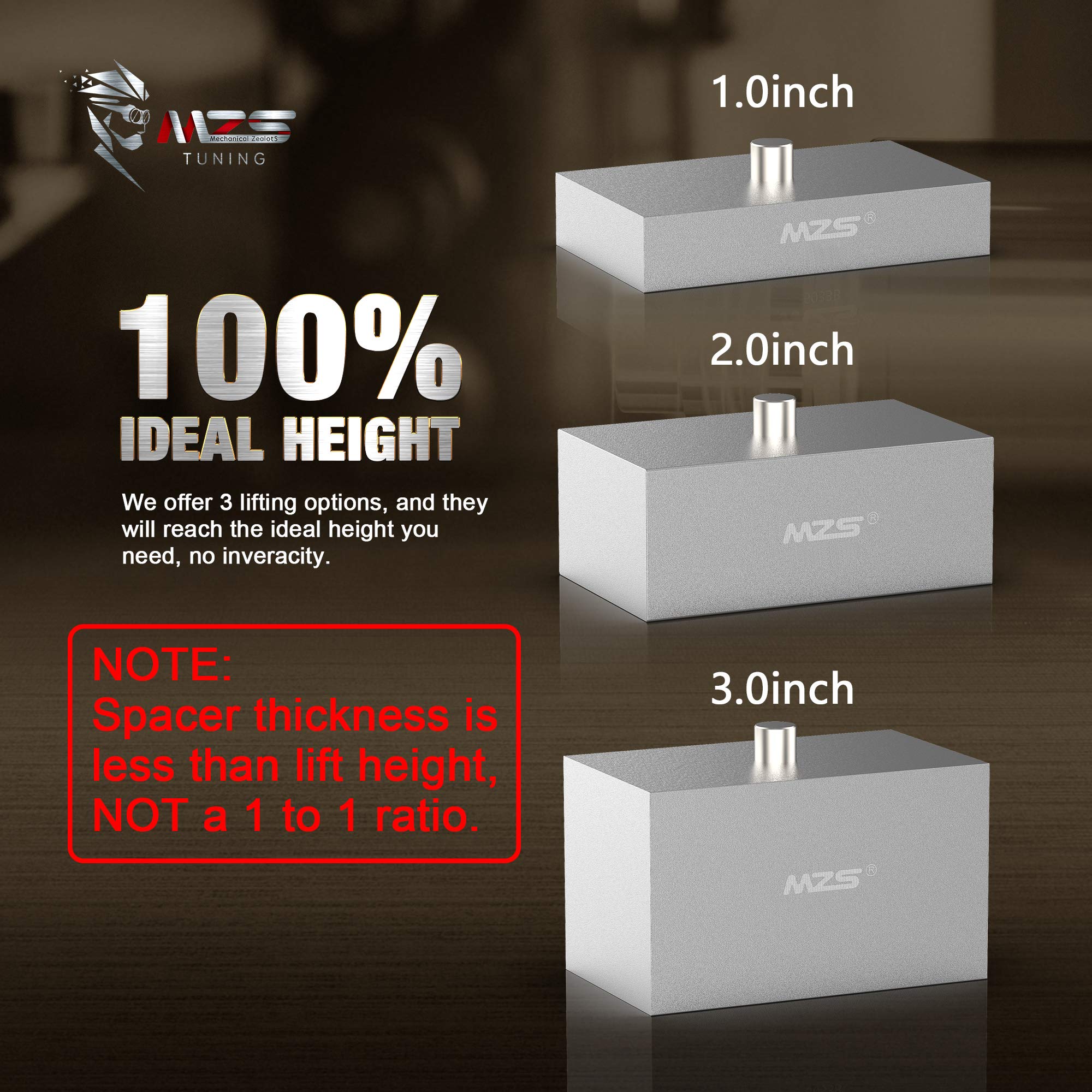 MZS Leveling Kit 3" Rear Lift Blocks Compatible with 1999-2023 F250 F350 Super Duty/2000-2005 Excursion 2WD 4WD