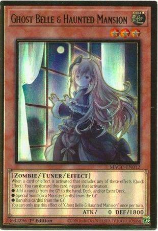Ghost Belle & Haunted Mansion (Alternate Art) - MAGO-EN012 - Premium Gold Rare - 1st Edition