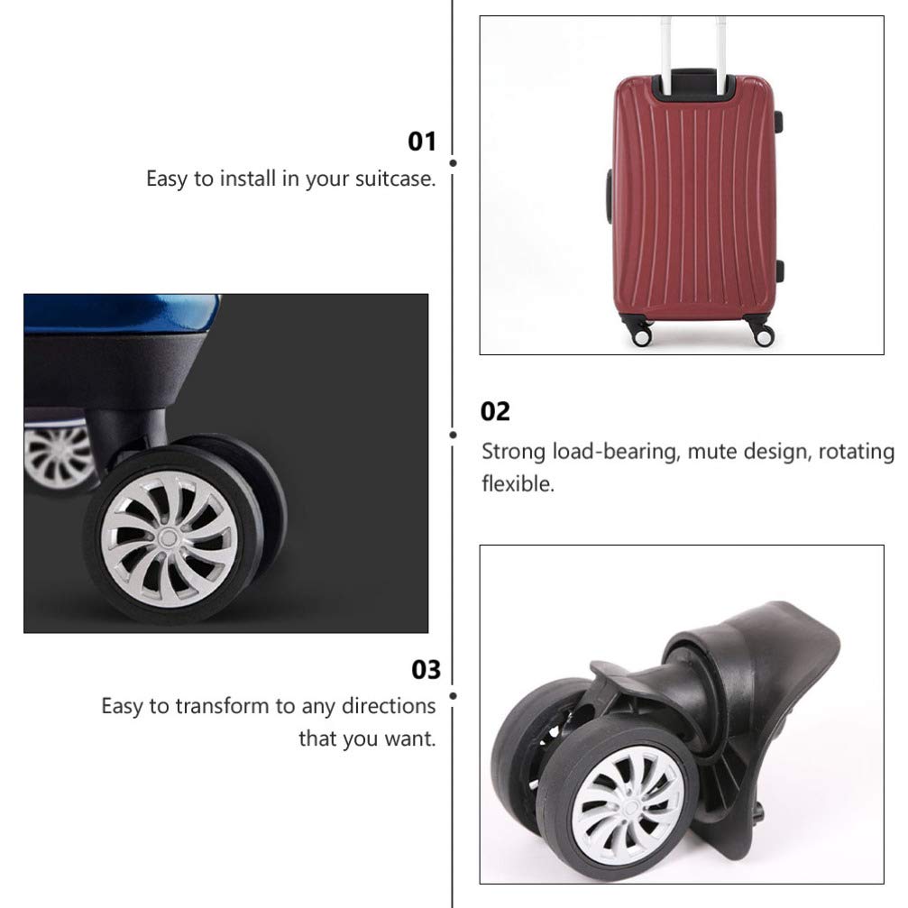BESPORTBLE 4pcs Luggage Suitcase Caster Wheels Swivel Wheel Replacement Luggage Travel Suitcase Wheels Plastic Bearings Repair Set for Luggage Kits