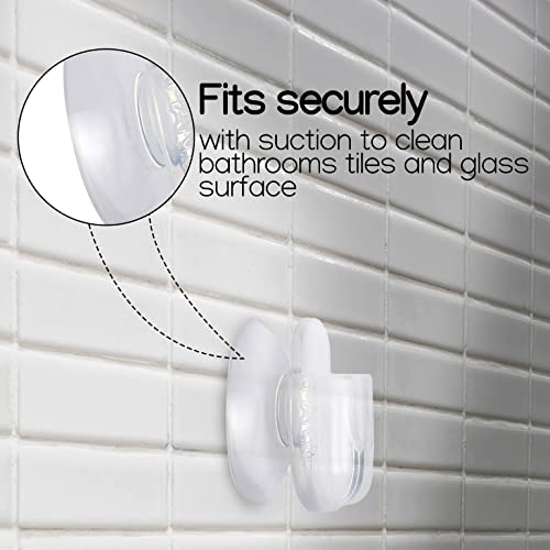 MANTA Hair Brush Shower Holder - Wall Mounted Transparent Organizer for Hair Brushes - Shower Holder with Suction Cup for Hair Accessories