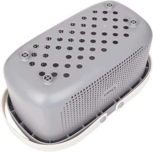 kamuavni 2 Pack Plastic Shower Caddy Basket with Removable Handles, Portable Cleaning Supply Storage Organizer with Holes for College Dorm Bathroom - Grey