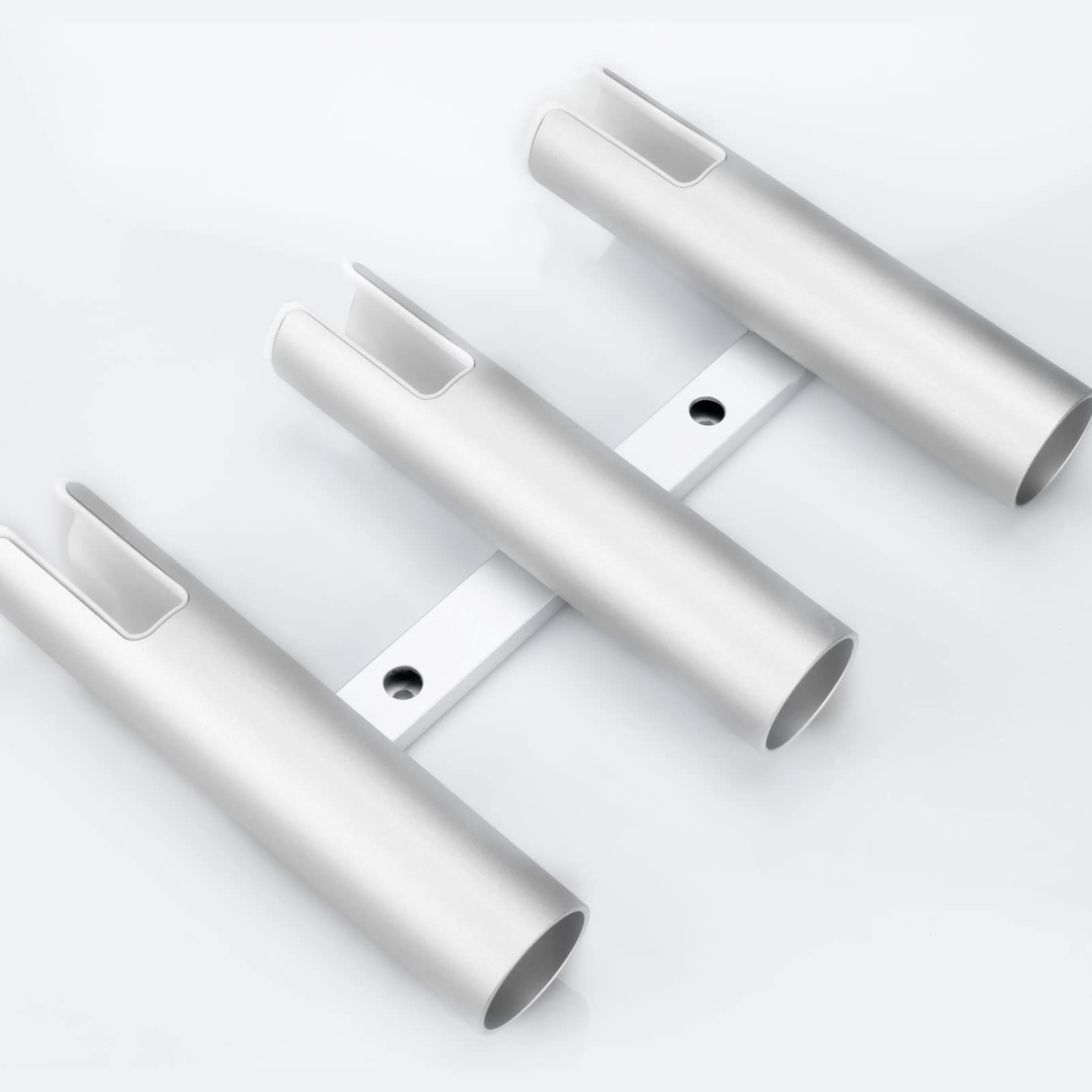 3 Tube Aluminium Fishing Rod Holders, 3 Link Wall-Mounted Pod Rack, Be Suitable for Marine Boat Yacht Camper RV