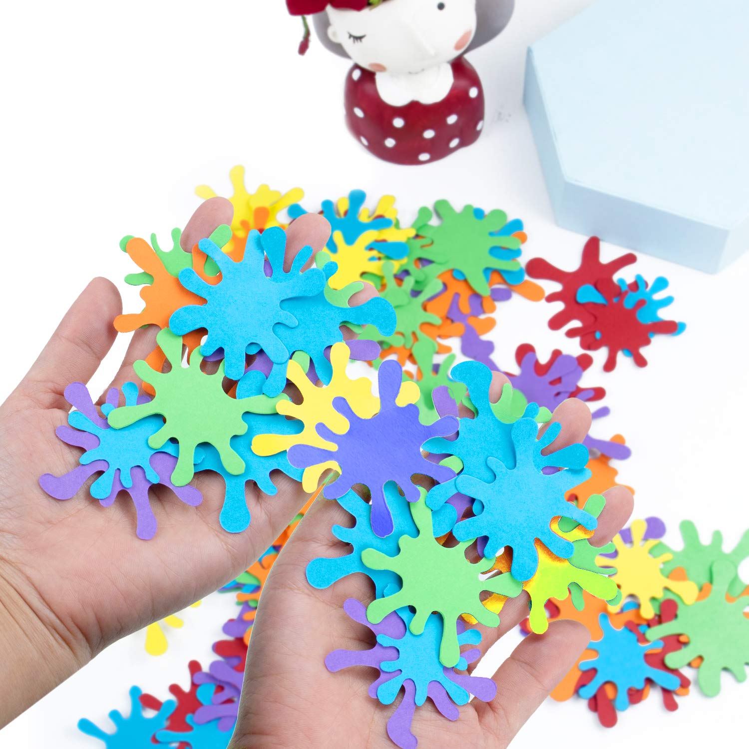 Framendino, 200 Pieces Paint Splatter Confetti Party Decorations