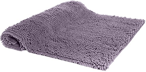 Amazon Basics Non-Slip Microfiber Shag Bathroom Rug Mat, 21" x 34", Lavender